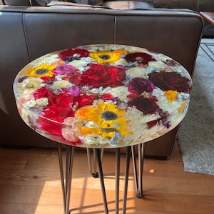 Custom Handmade Floral Table Coffee Side Table Made With Your Special ...