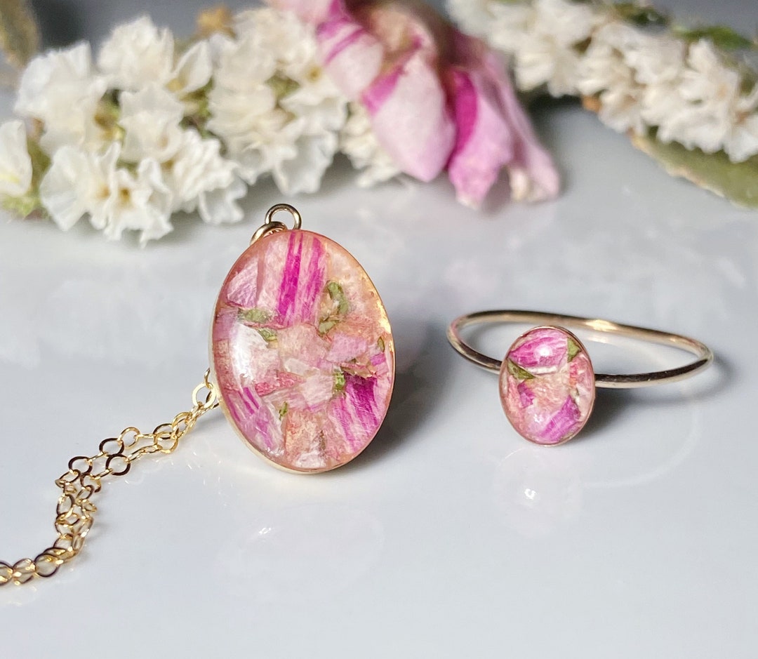Custom Floral Pendant: Bridal Bouquet Preservation, Gold Filled ...
