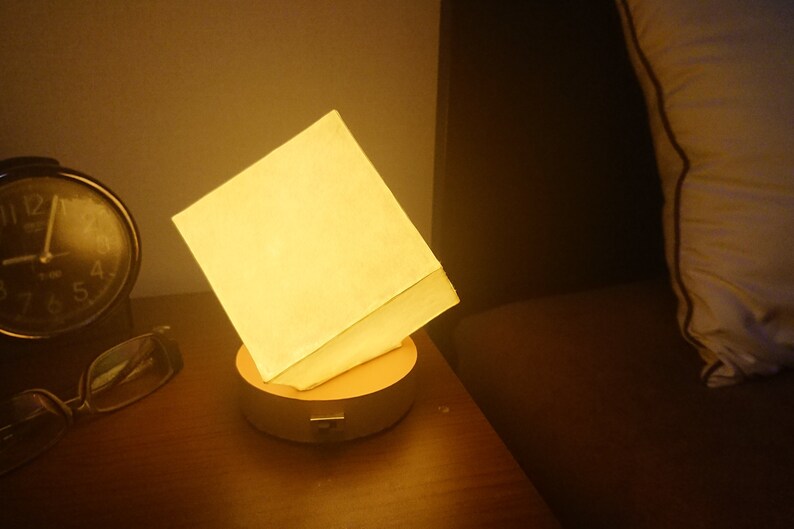 Cube-shaped Japanese Paper Shade Night Lamp - Etsy