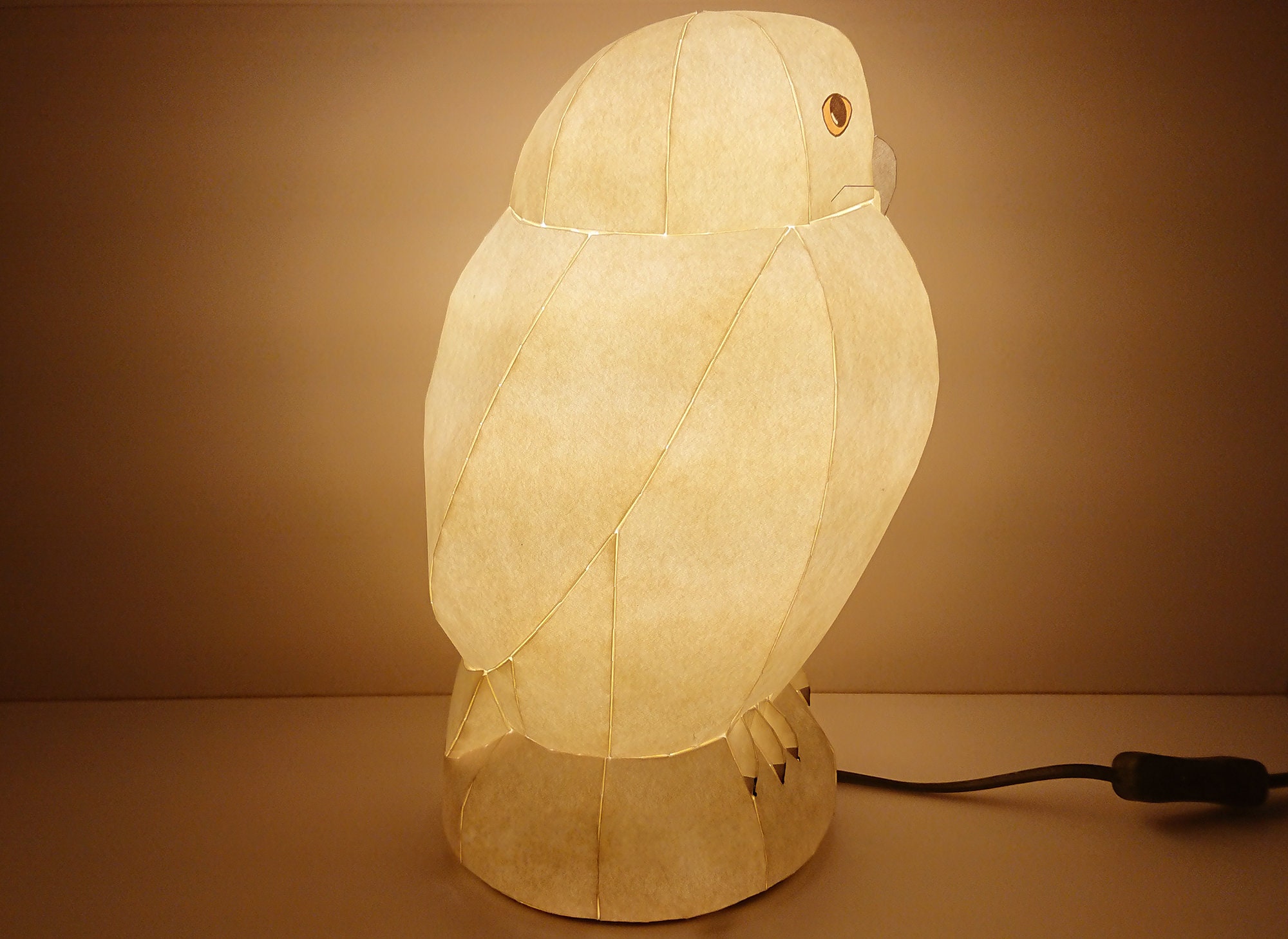 White owl table lamp shade Japanese paper lamp shade | Etsy