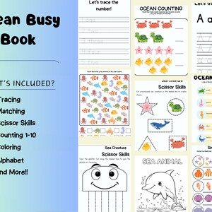 Ocean Busy Book DIY Printable Pre-k Preschool Homeschool Resources ...