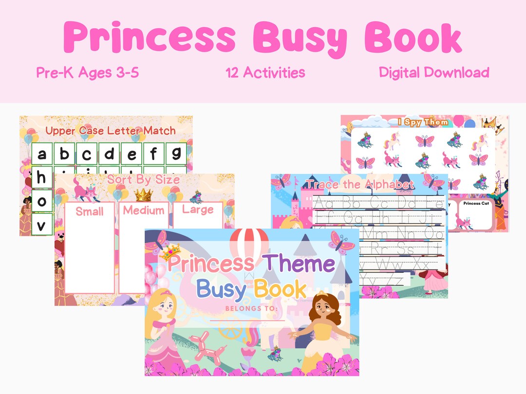 Princess Busy Book DIY Printable Pre-k Preschool Homeschool Resources ...