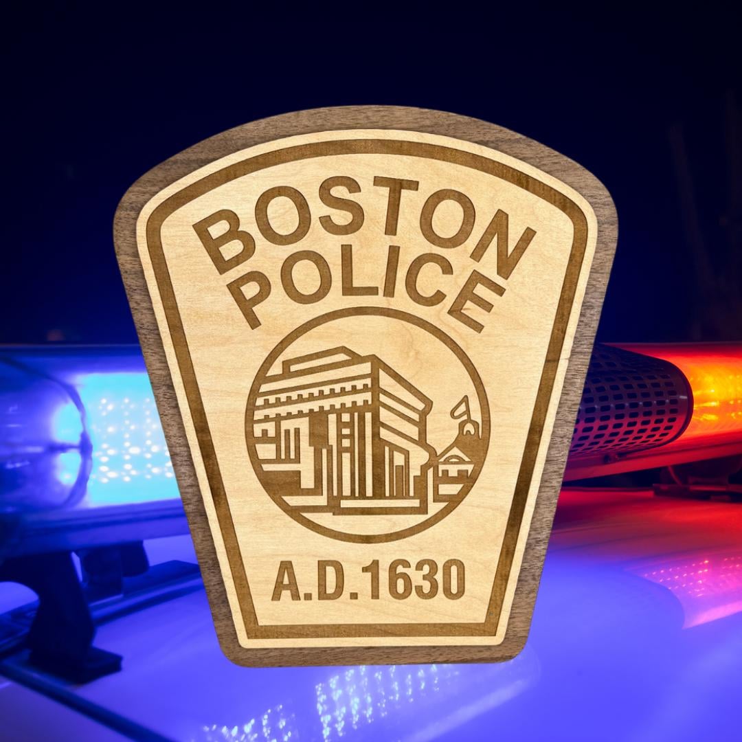 Wood Boston Police Department Patch - Etsy