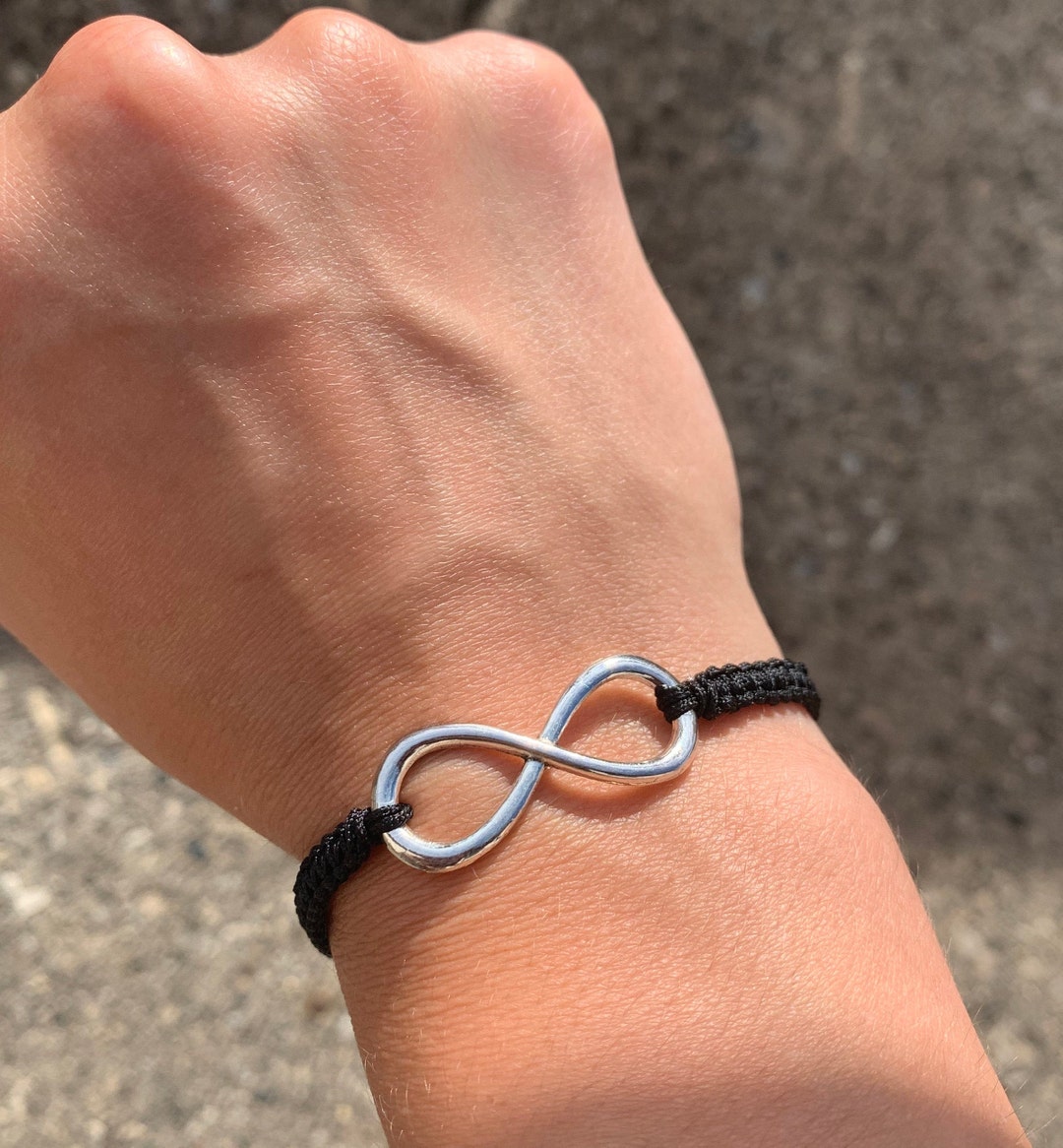 Infinity Macrame Adjustable Bracelet, Infinity Charm Marcame Bracelet ...
