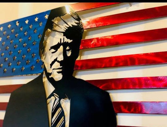 Donald Trump American Portrait Flag Metal Art Steel Sign Home | Etsy