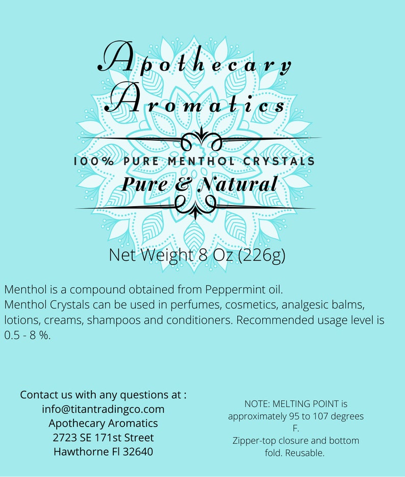 100% Menthol Crystals - Etsy
