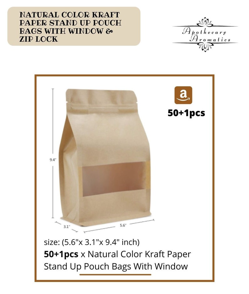 Kraft Stand up Pouch Bagzip Lock Stand up Bag - Etsy