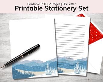 Winter Printable Stationery - Etsy