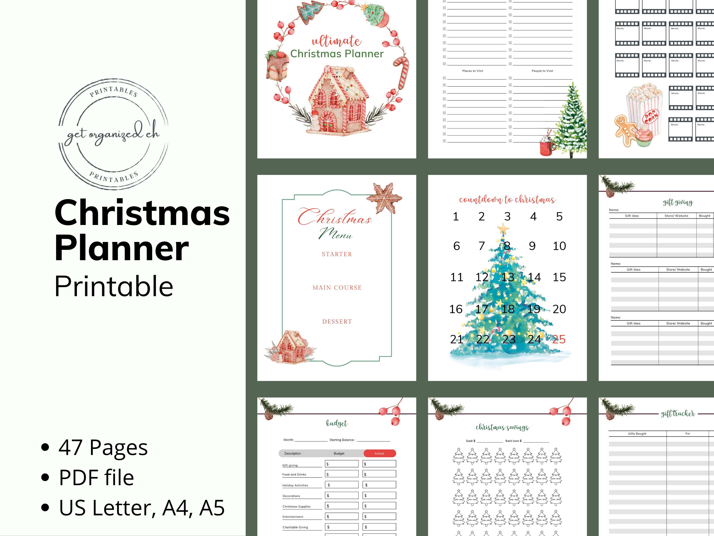 Paper & Party Supplies Ultimate Christmas Planner PDF Printable Happy ...
