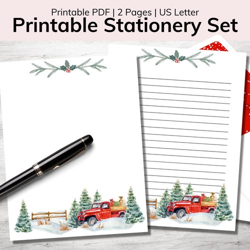 Printable Christmas Stationery Cute Christmas Letter Paper - Etsy