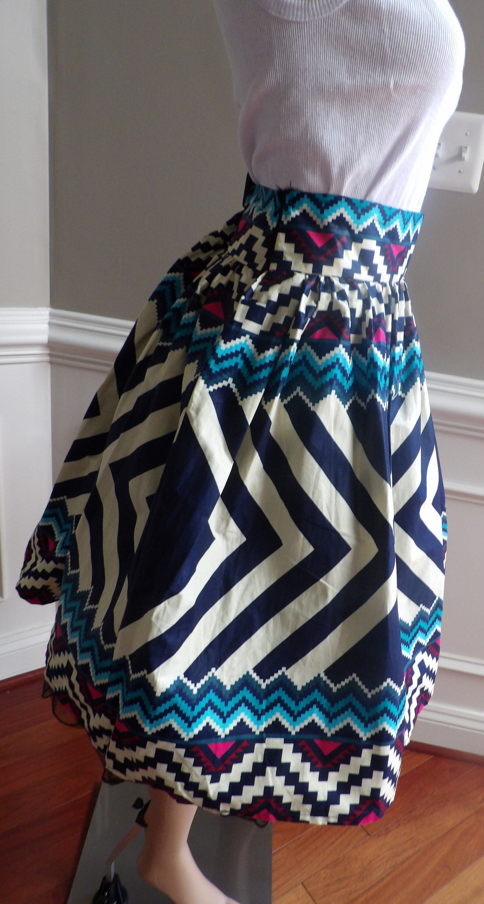 African Print Flare Skirt Etsy