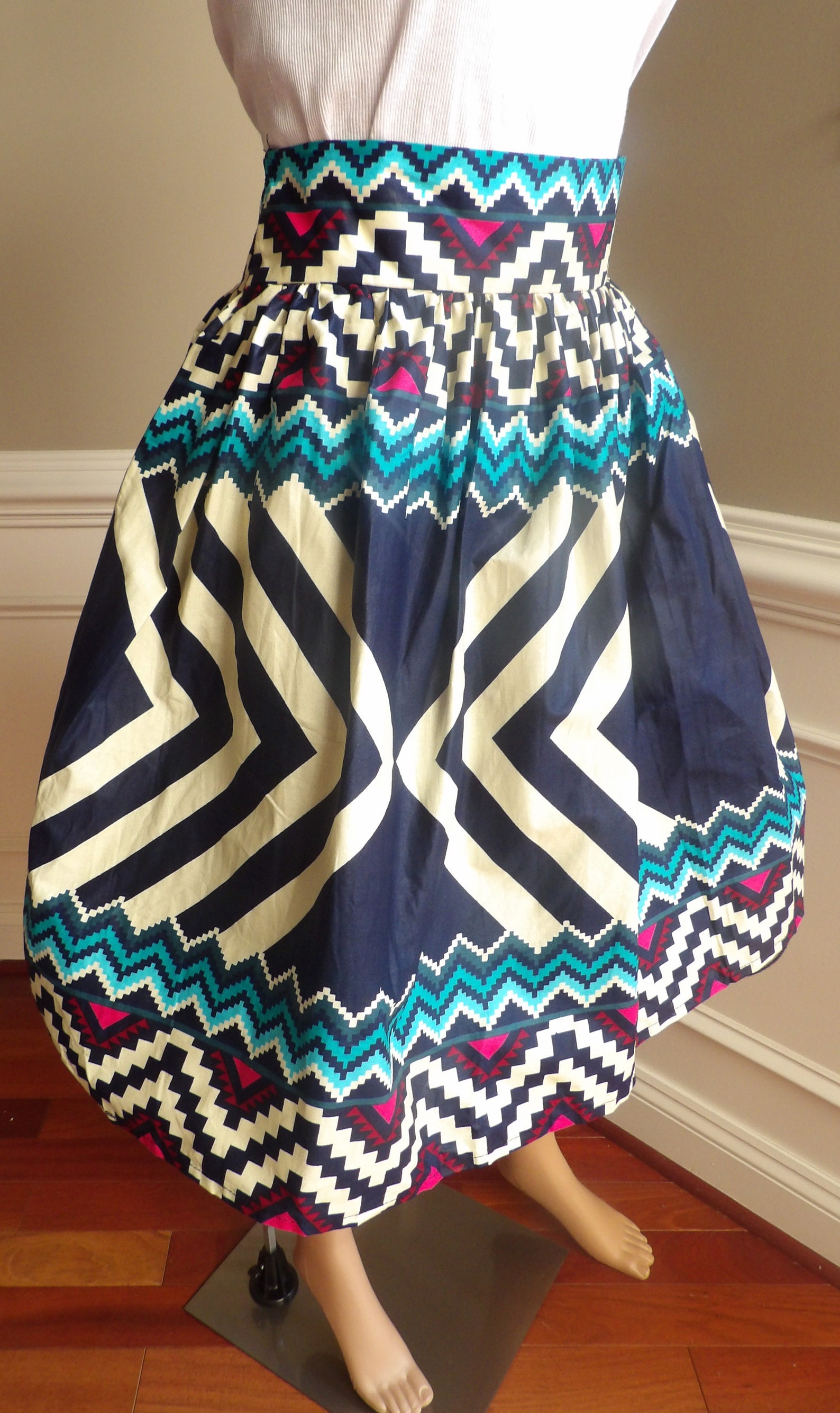 African Print Flare Skirt Etsy