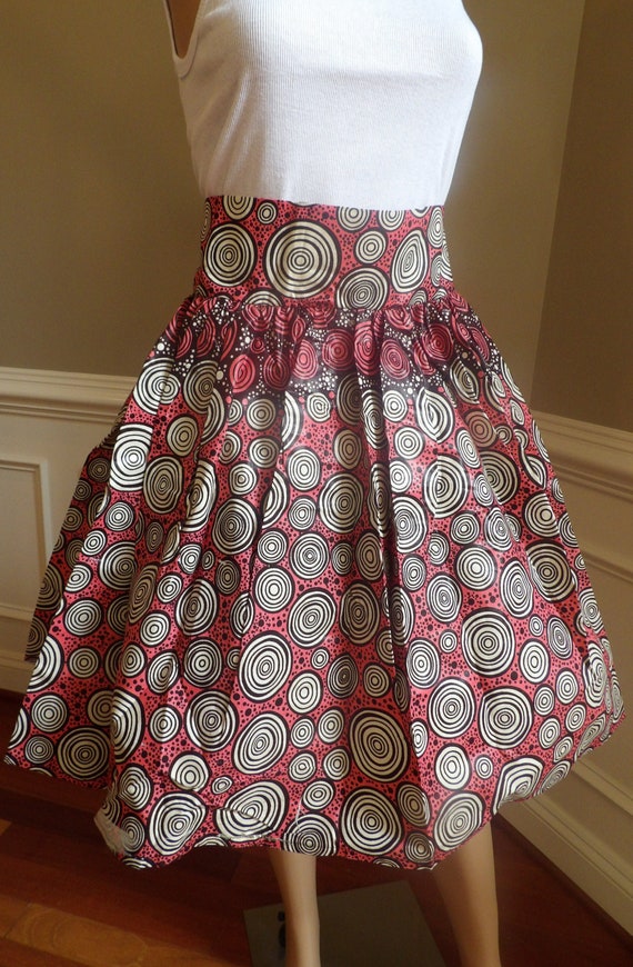 African Print Flare Skirt Etsy