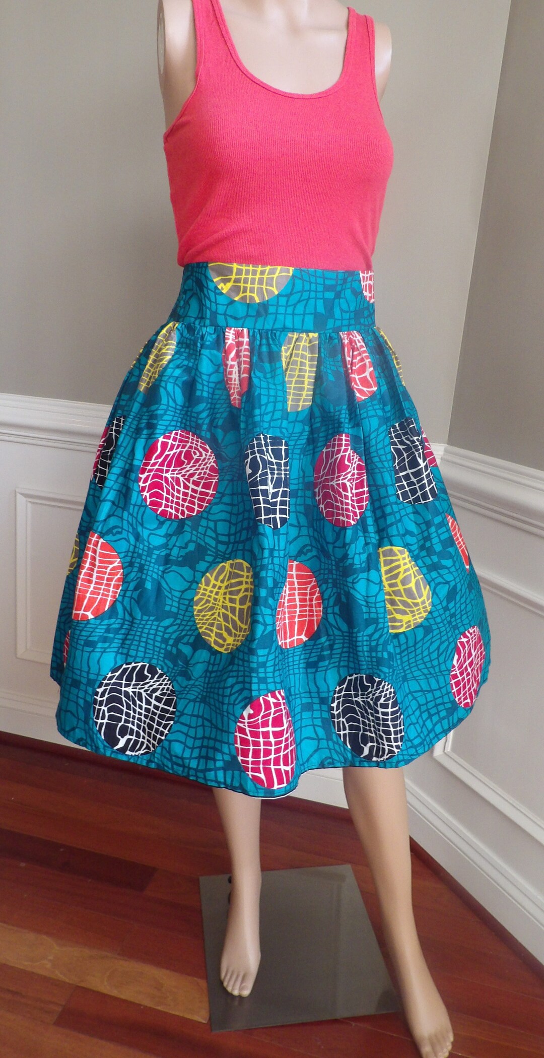 African Print Flare Skirt Etsy