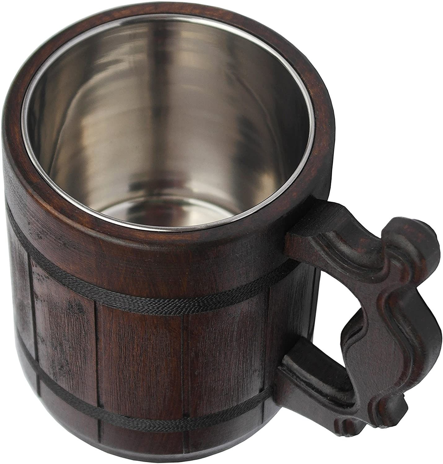 Handmade Wood Mug 20 Oz (0.6L) Wood Carving Beer Mug of Wood Great Beer ...