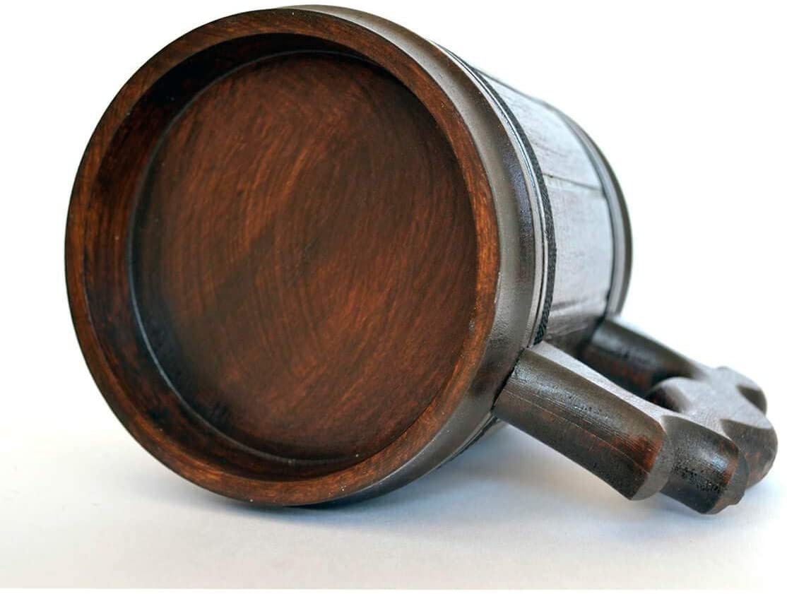 Handmade Wood Mug 10 Oz (0.3L) Wood Carving Beer Mug of Wood Great Beer ...