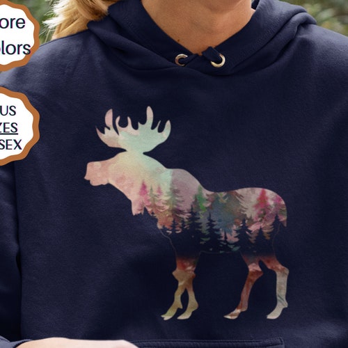 Moose Hoodie Moose Shirt Moose Gift Wildlife Sweatshirt - Etsy