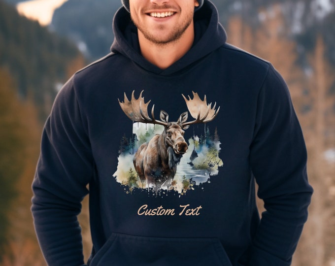 Moose Shirt, Custom Hoodie, Crewneck Gift for Hunter Outdoorsman ...