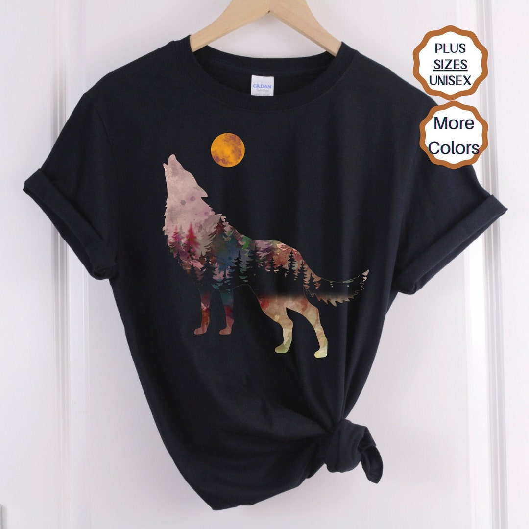 Moon Howling Wolf, Wolf Sweatshirt, Wolf Shirt, Wolf T-shirt Gift ...