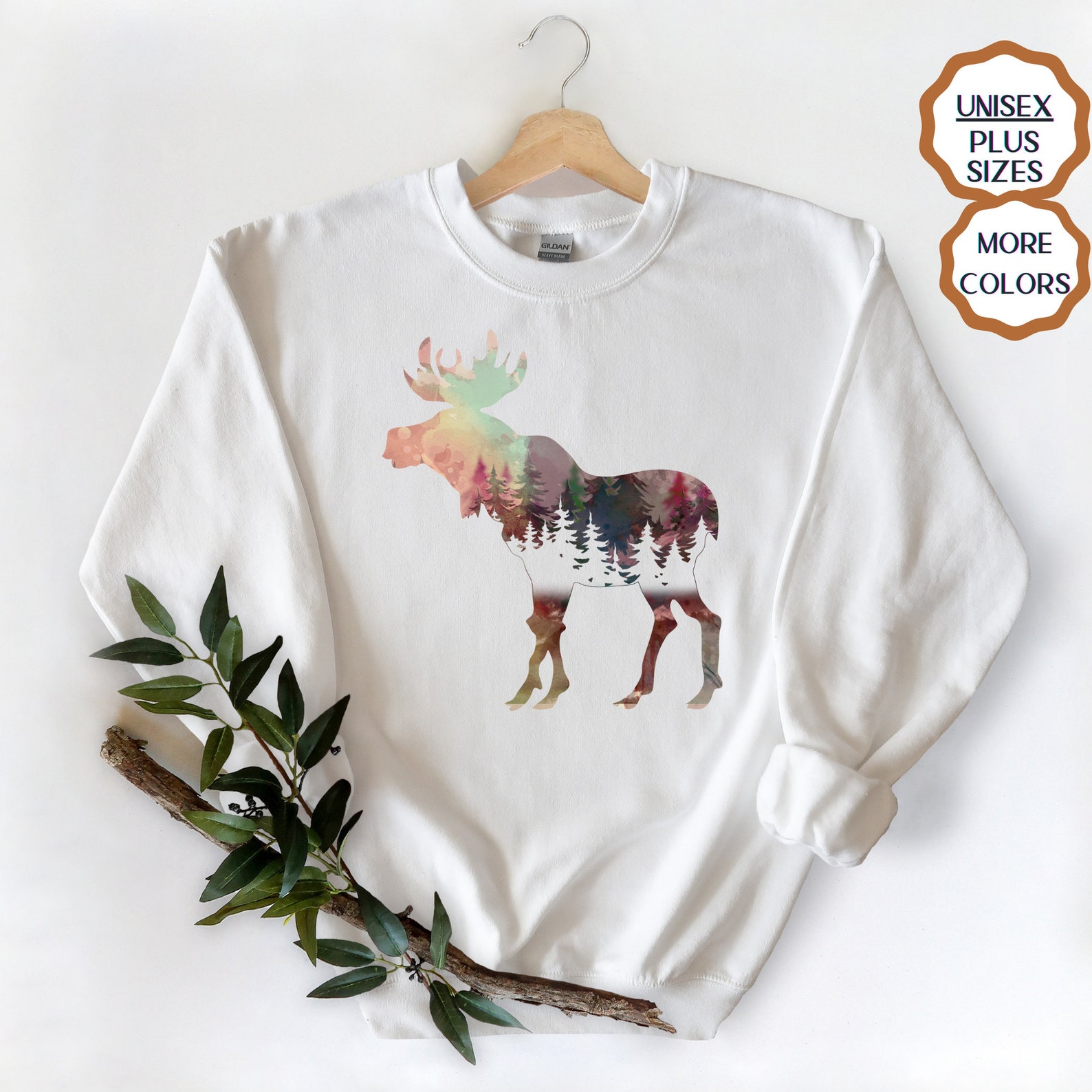 Womens Moose Hoodie Moose Shirt Moose Gifts Wildlife Sweatshirt Caribou ...