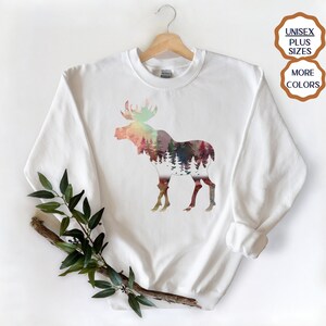 Womens Moose Hoodie Moose Shirt Moose Gifts Wildlife Sweatshirt Caribou ...
