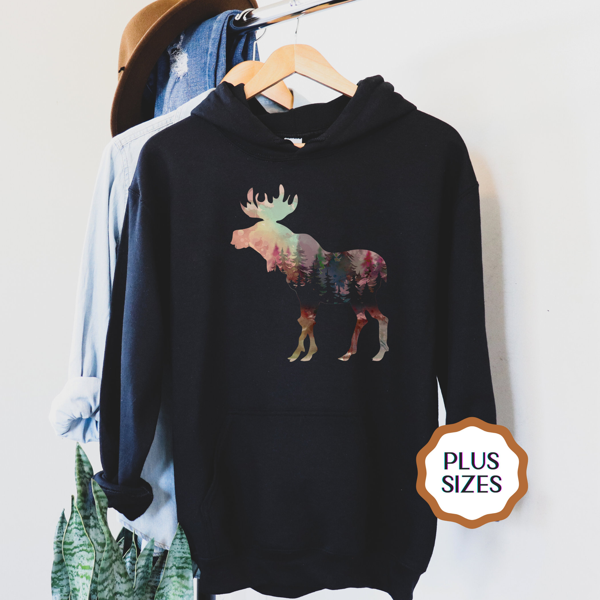 Moose Hoodie for Woman Shirt Moose Gift Wildlife Sweatshirt - Etsy