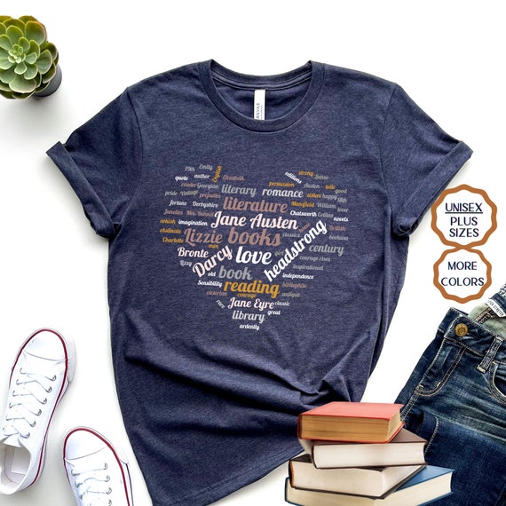Jane Austen Shirt Book Lover Gift Librarian Bookworm | Etsy