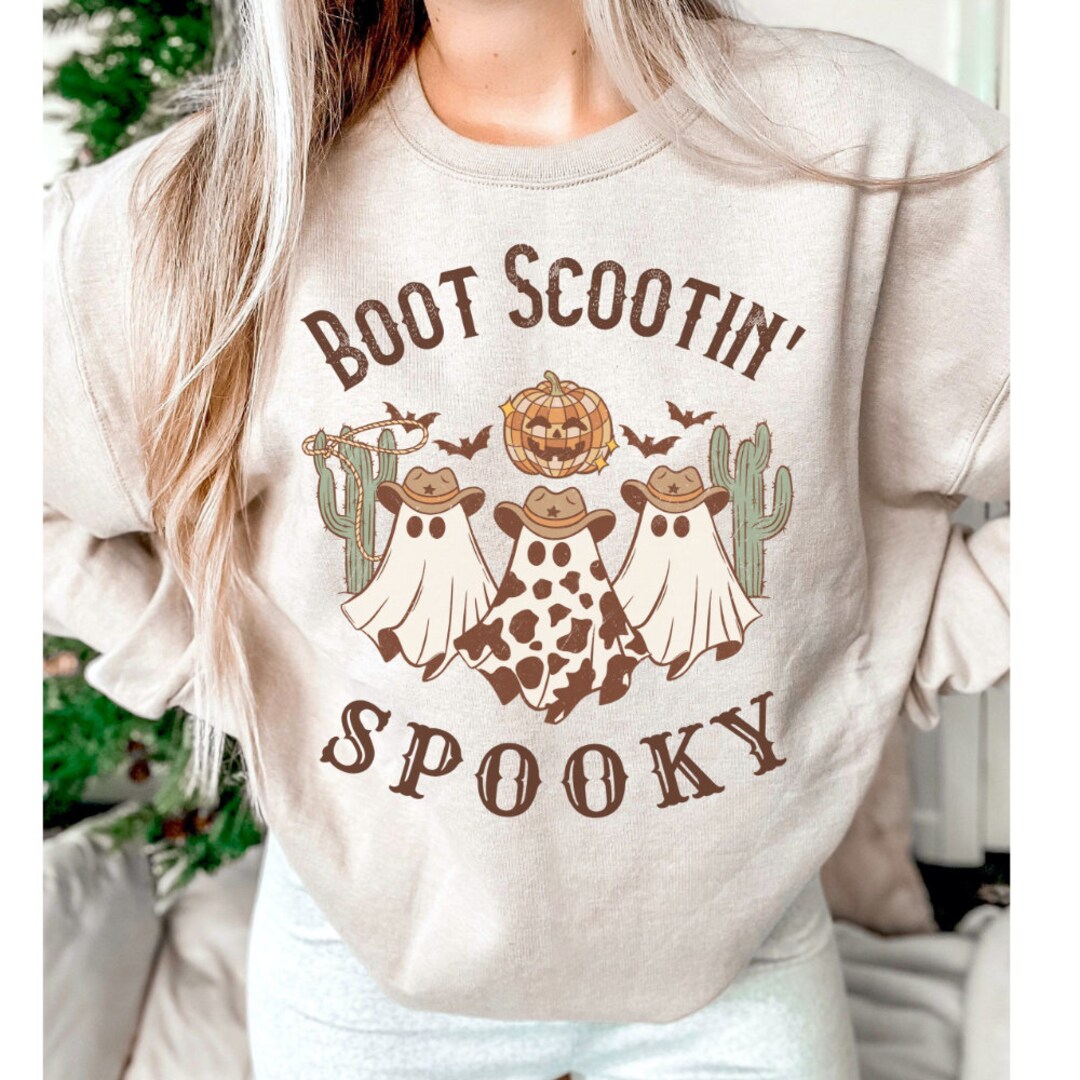 Western Boot Scootin Spooky Country Halloween Fall Sweatshirt - Etsy