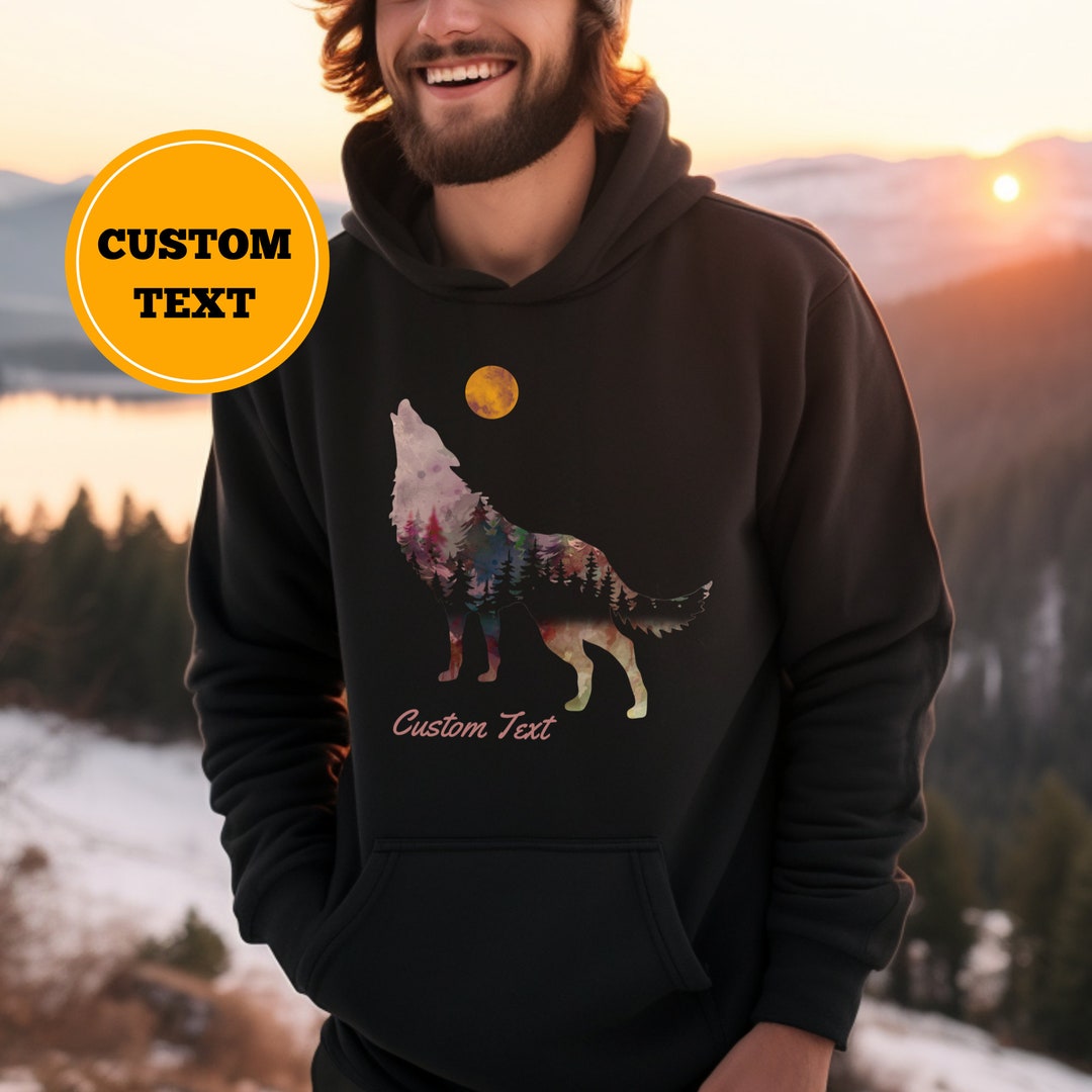 Custom Wolf Shirt, Boyfriend Wolf Sweatshirt For, Gift for Wolf Lovers ...