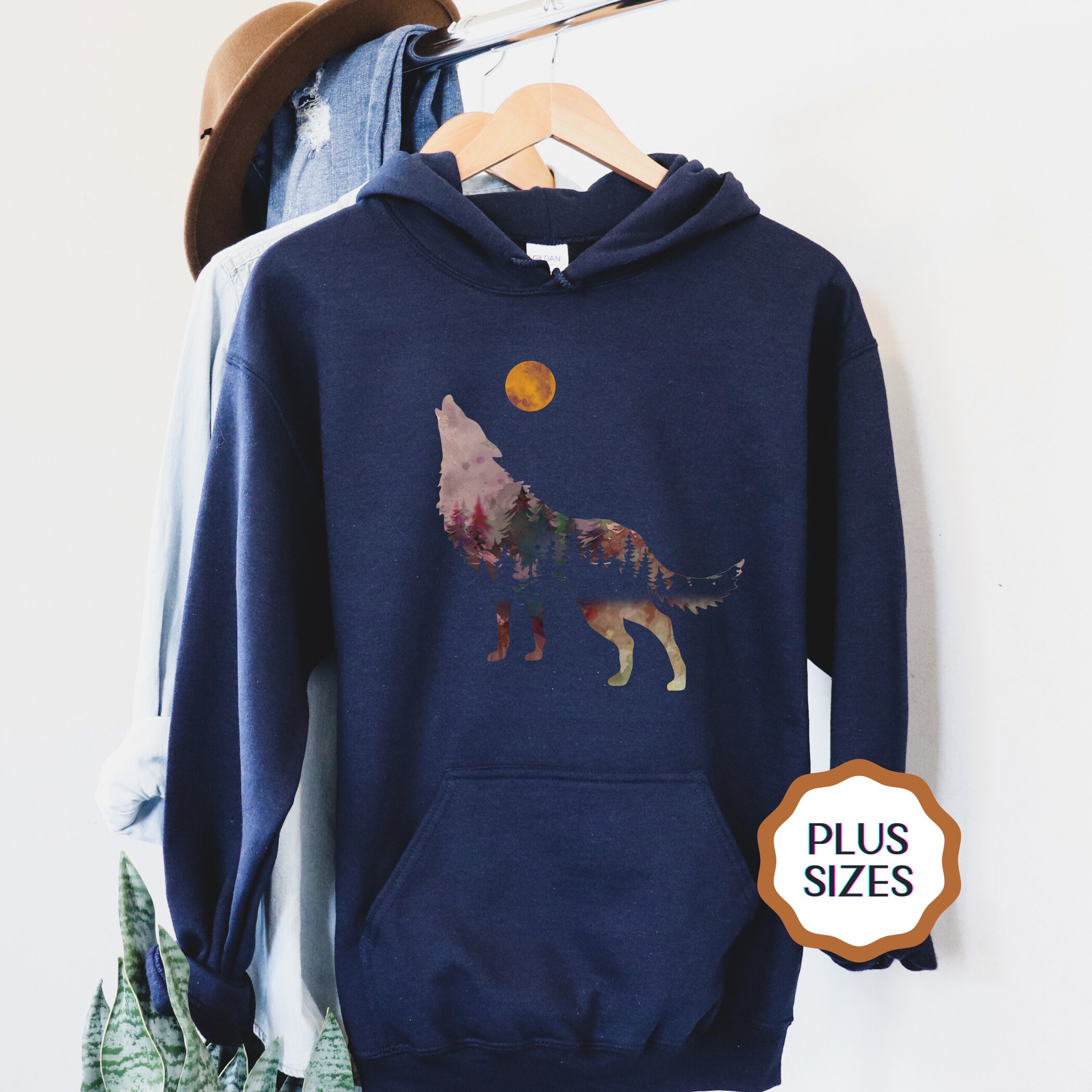 Moon Howling Wolf, Wolf Sweatshirt, Wolf Shirt, Wolf T-shirt Gift ...