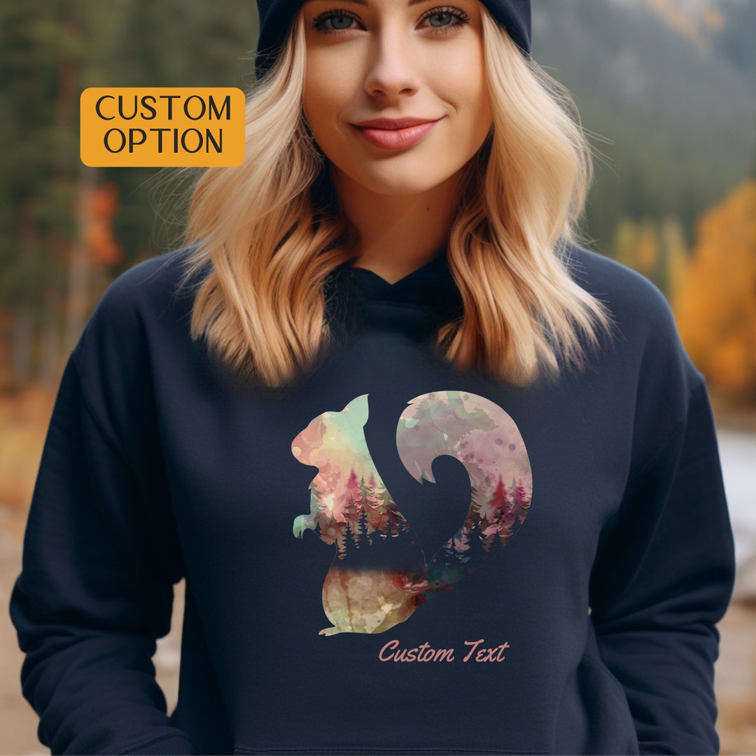 Custom Squirrel Hoodie, Squirrel Sweatshirt, Personalised Gift for ...