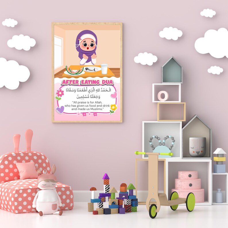 After Eating Dua for Kids | Islamic Food Dua Wall Art | Muslim ...