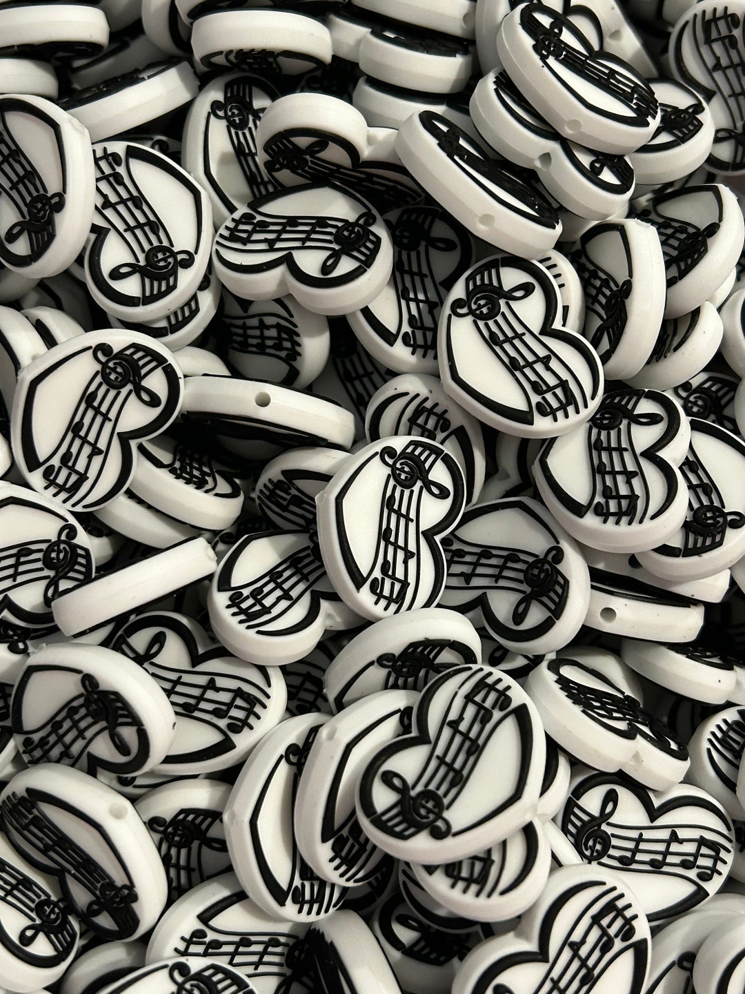 EXCLUSIVE Music Heart Silicone Focal Bead - Etsy