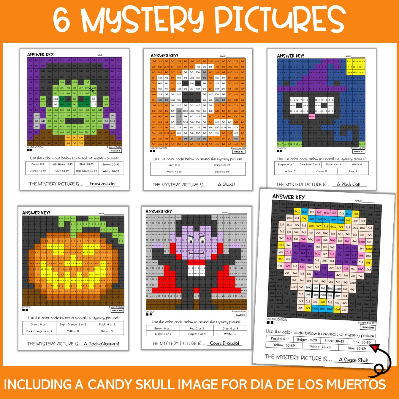 Halloween Math Activity L Color by Number L Multiplication and Division ...