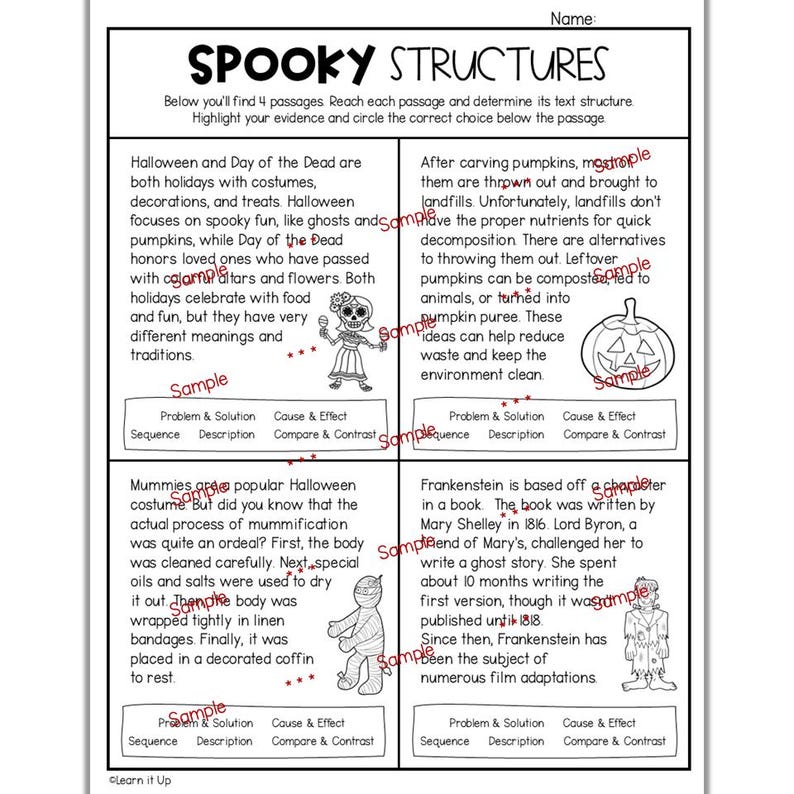 Halloween and October Activities | Fun With Math and ELA - Etsy
