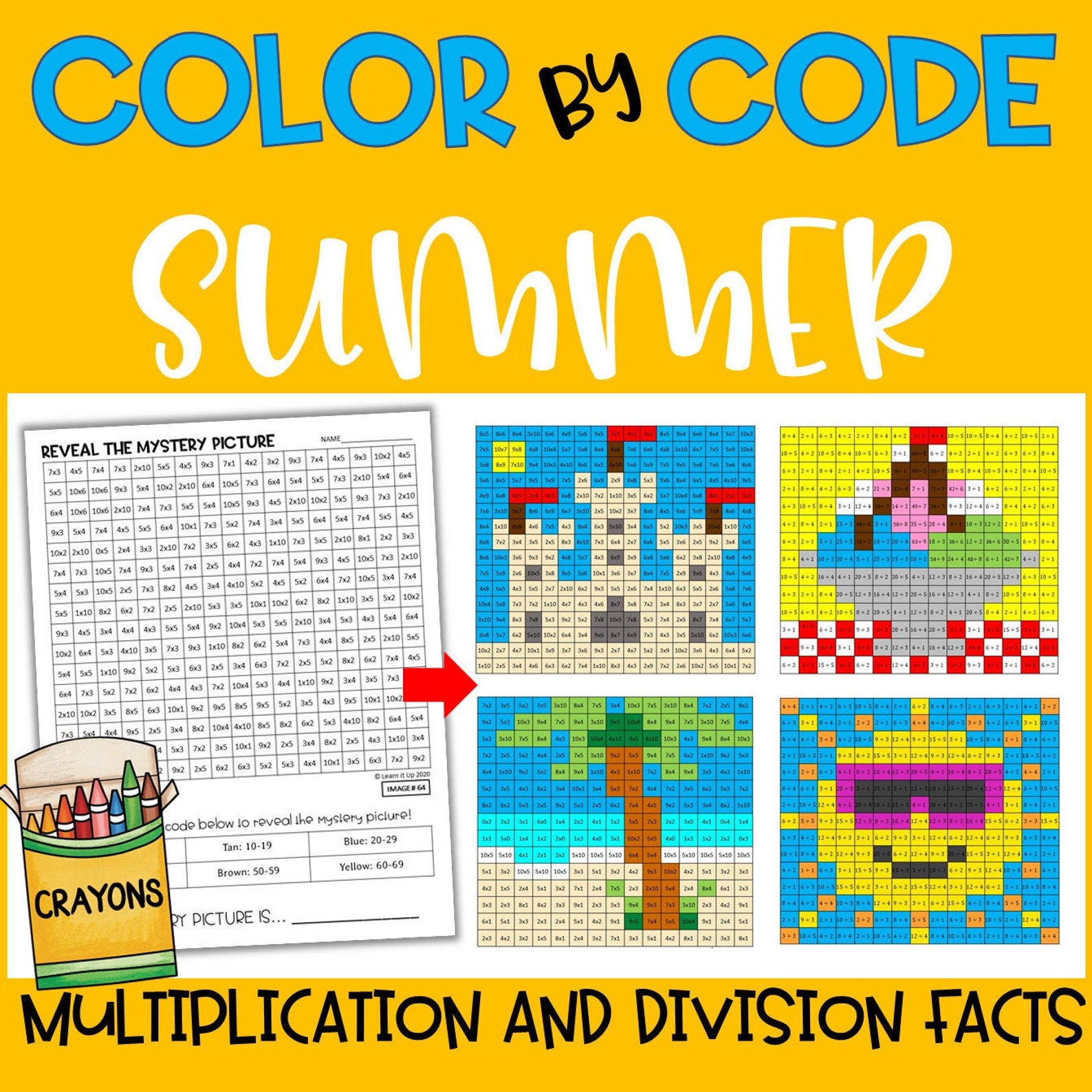 Summer Math Practice Multiplication and Division Facts - Etsy