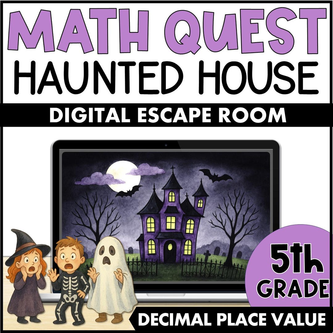 Haunted House Digital Escape Room: 5th Grade Decimal Place Value - Etsy