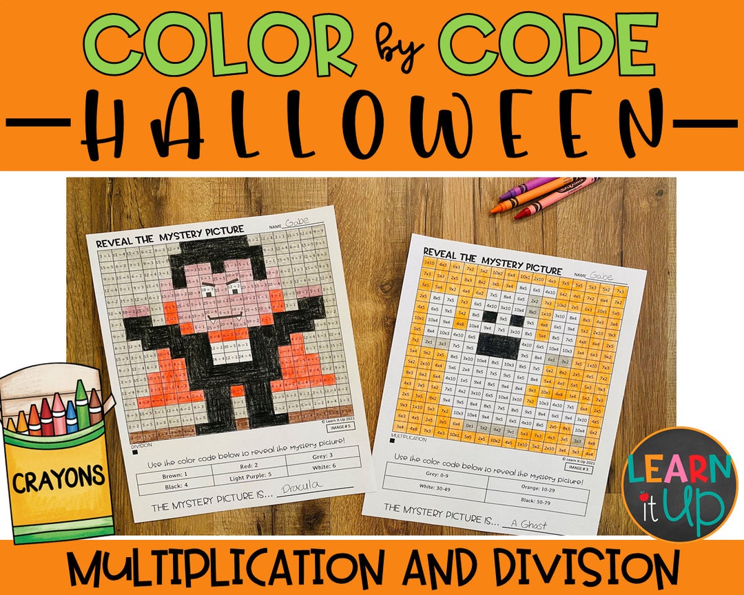 Halloween Math Activity L Color by Number L Multiplication and Division ...