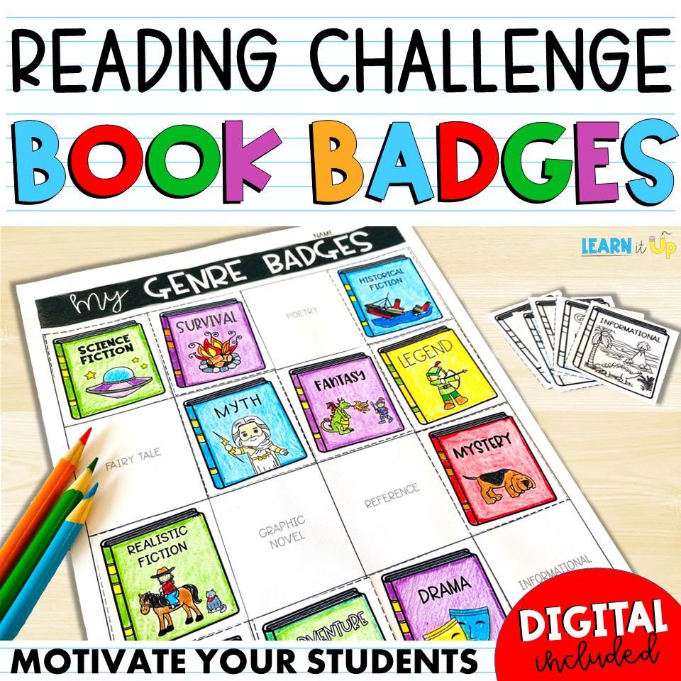 Book Badges -help Motivate Your Child to Read New Books! - Etsy