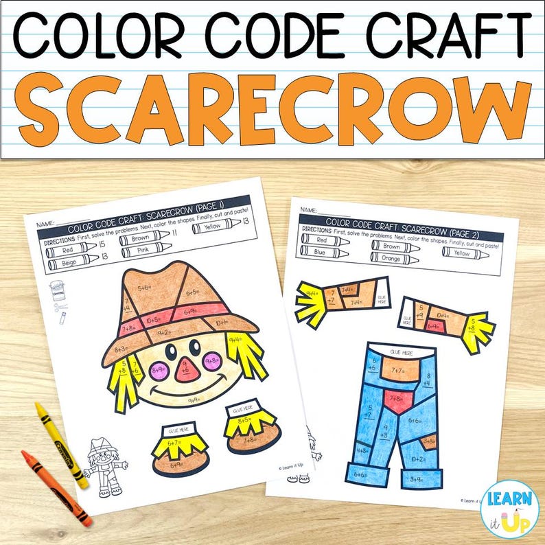 Fall and Autumn Scarecrow - Addition and Subtraction Math Craft - Etsy