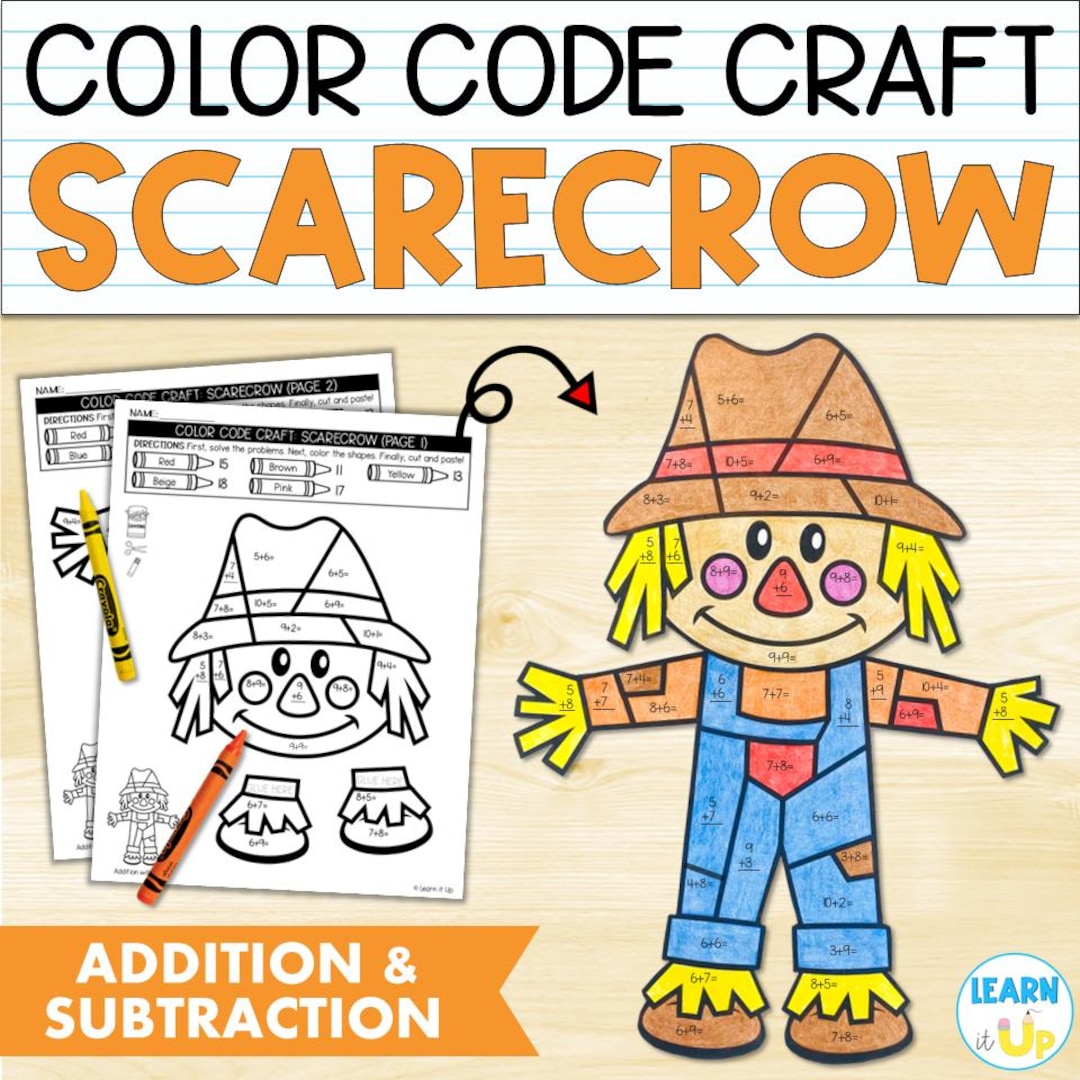 Fall and Autumn Scarecrow - Addition and Subtraction Math Craft - Etsy