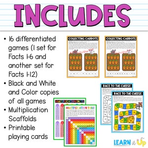 Multiplication Games to Build Math Fact Fluency - Etsy