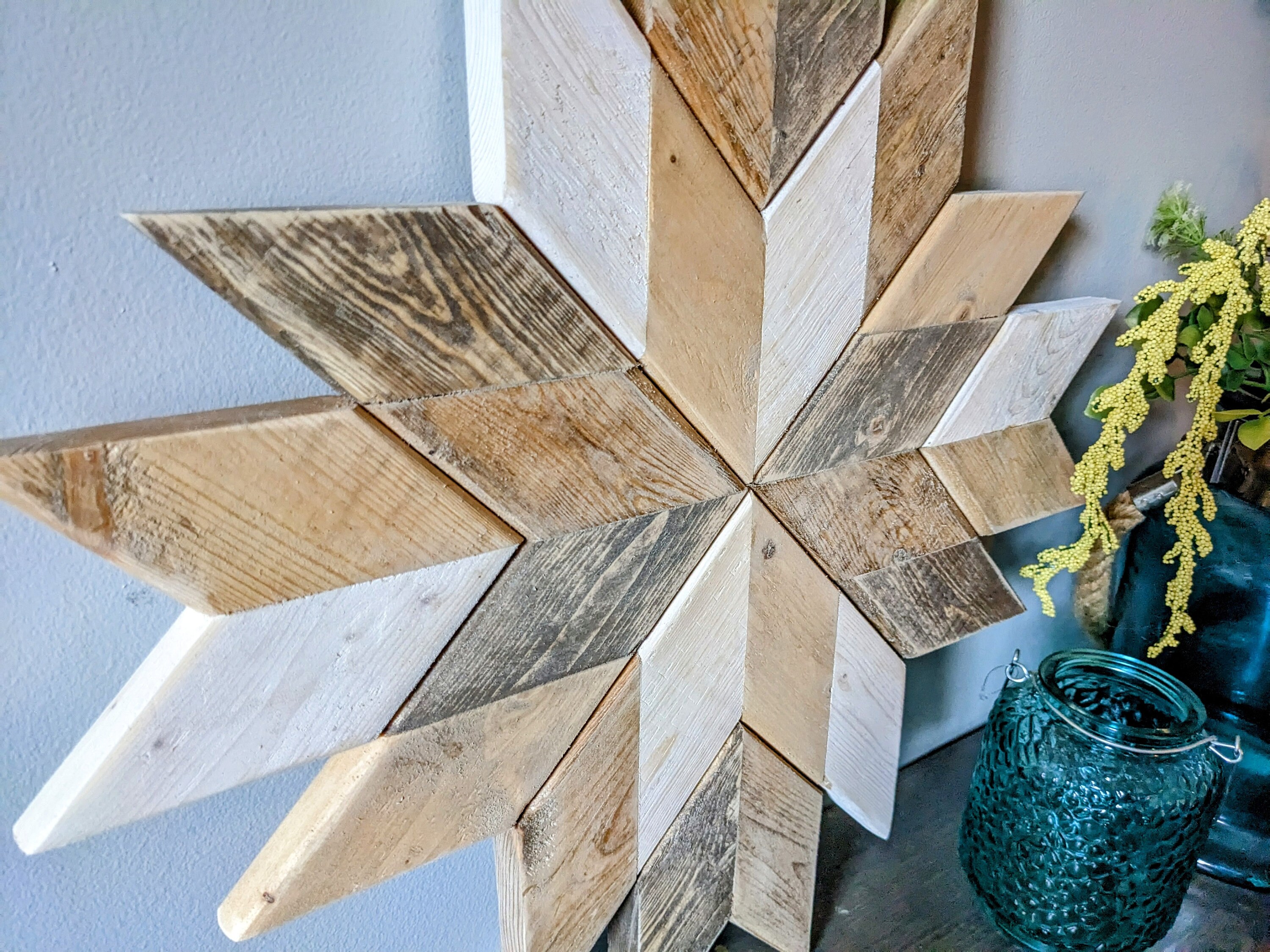 Neutral Wood Fall Decor Wooden Barn Star Quilt Star Pattern - Etsy