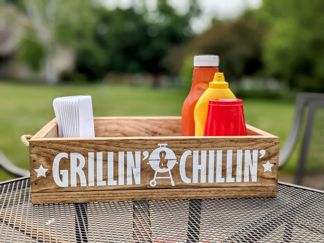 Personalized Grilling Tray, BBQ Grill Platter, Condiment Holder, Food ...