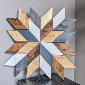 Wooden Barn Star Pattern, Wood Quilt Star, Mosaic Wood Wall Art ...
