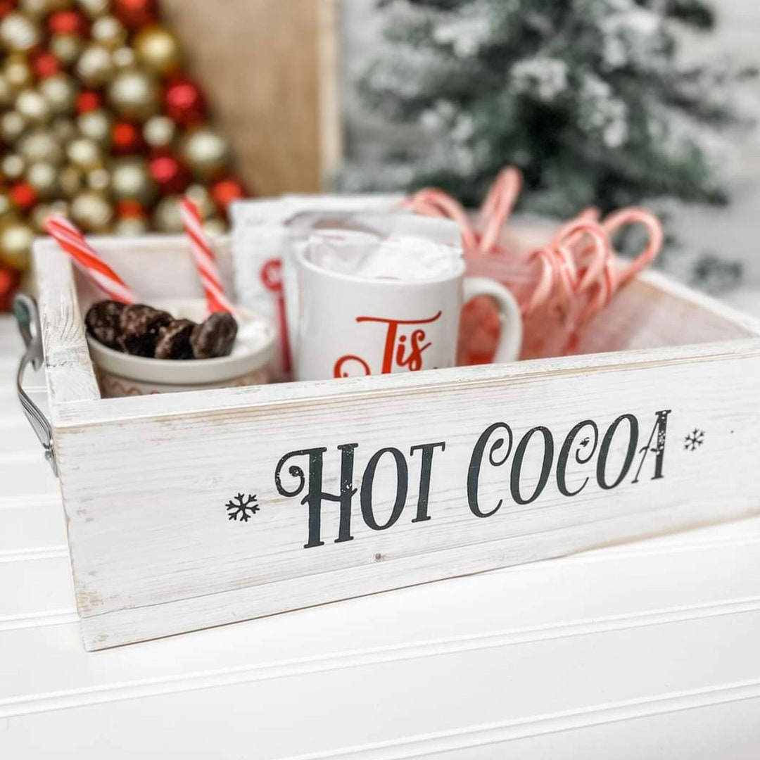 Personalize Hot Cocoa Wooden Tray With Spoon Handles, Hot Chocolate ...