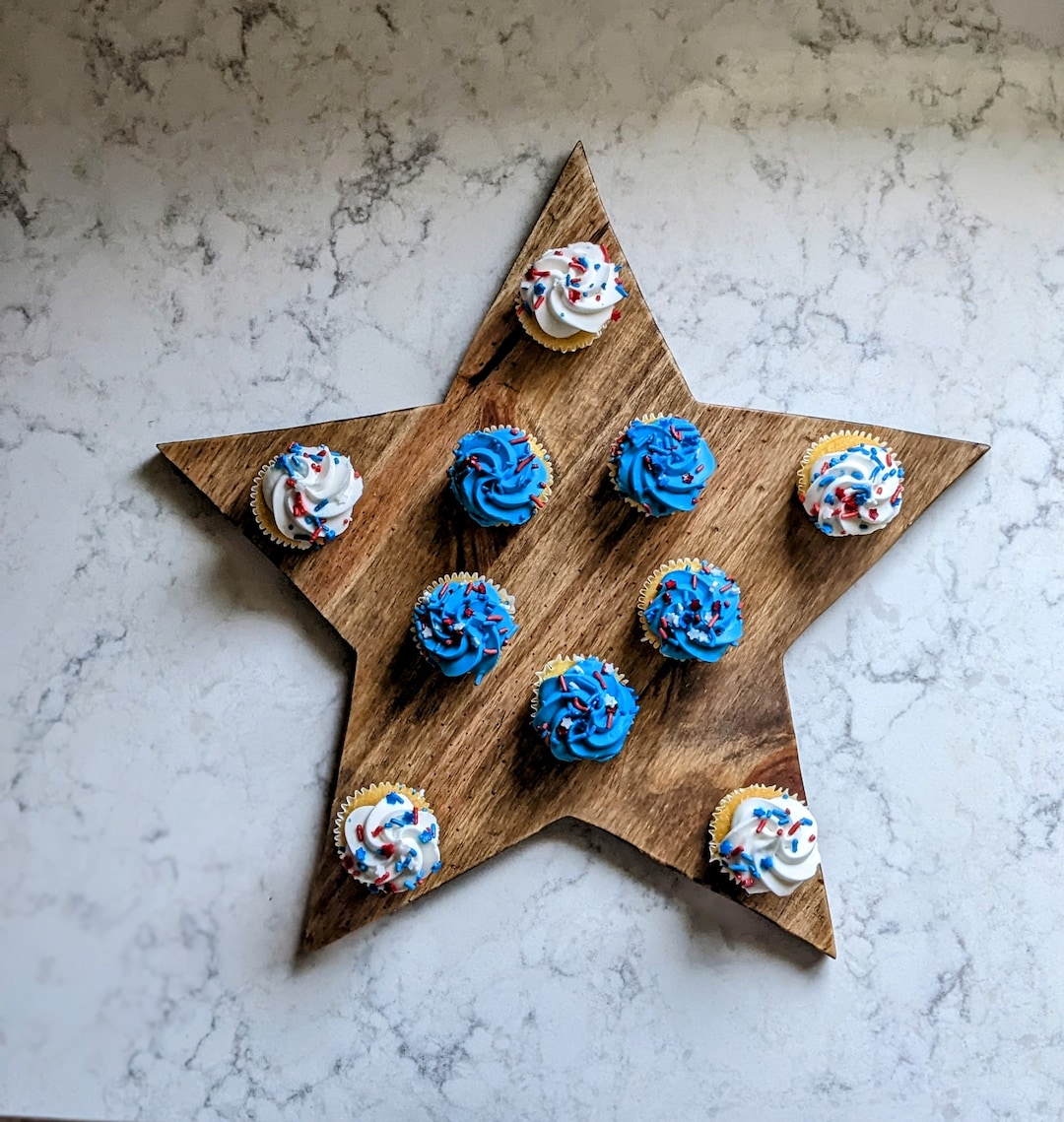 Handmade Star Shaped Serving Board, 4th of July Party Platter, Memorial ...