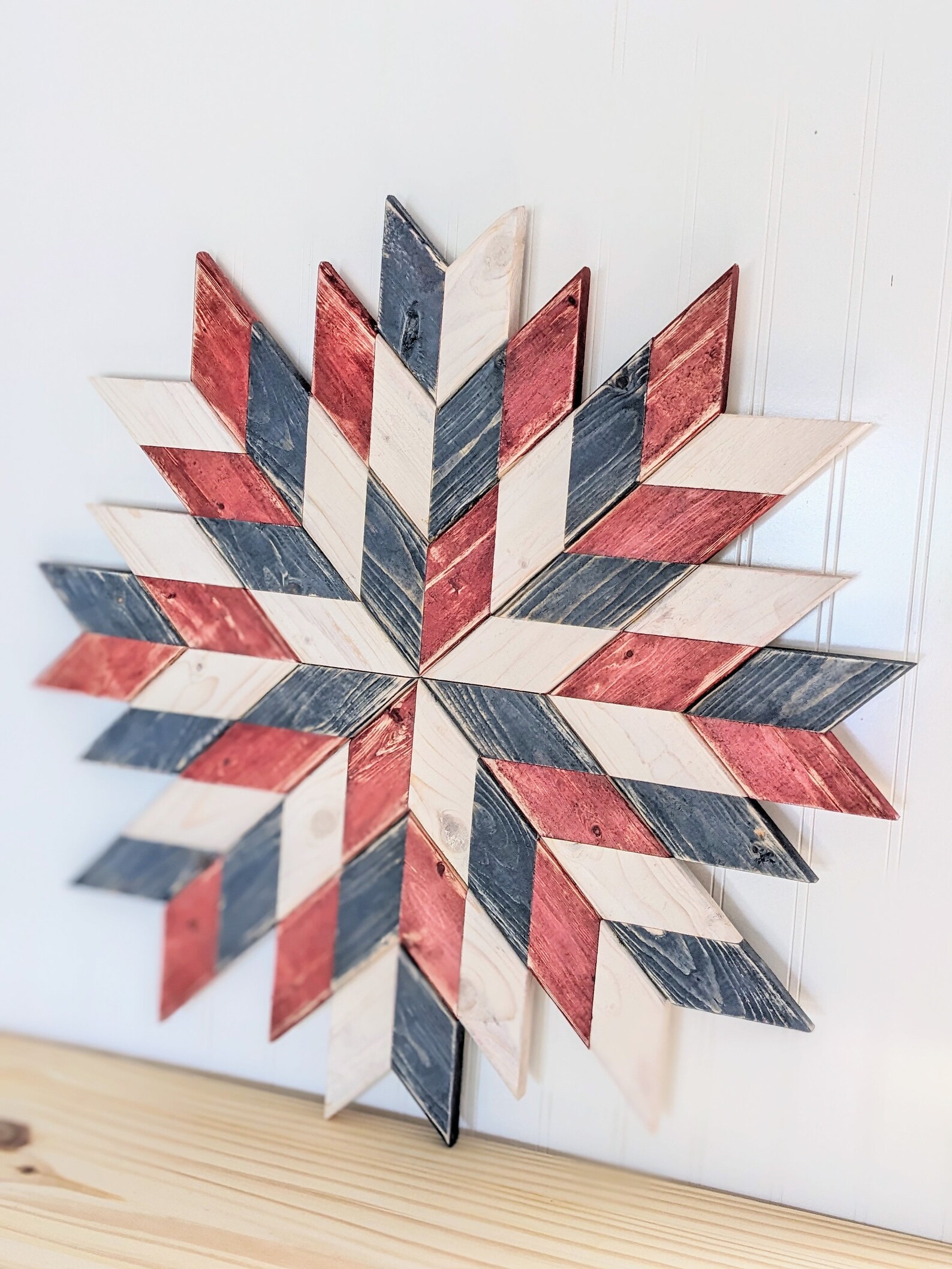 Patriotic Rustic Large Barn Quilt Unique Mosaic Wood Wall - Etsy