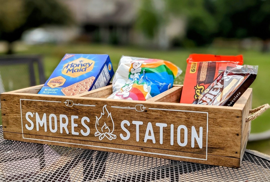 Personalized S'mores Station, Smores Caddy Box, Wooden Marshmallow ...