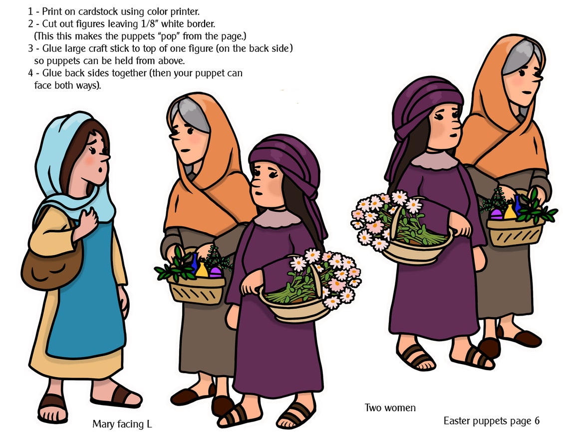 Printable Easter Story Instant Puppet Show Sunday School Teaching Aid ...